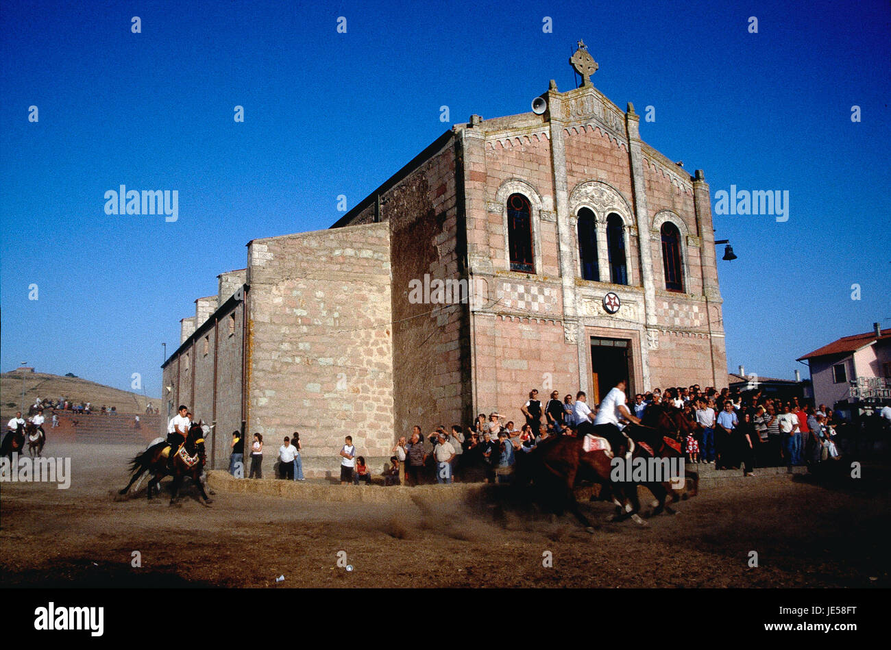 Pozzomaggiore, Sardinia.The "Ardia", traditional ride around the St ...