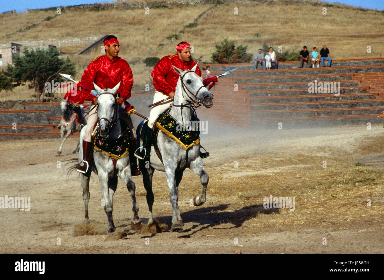 Pozzomaggiore, Sardinia.The "Ardia", traditional ride around the St ...