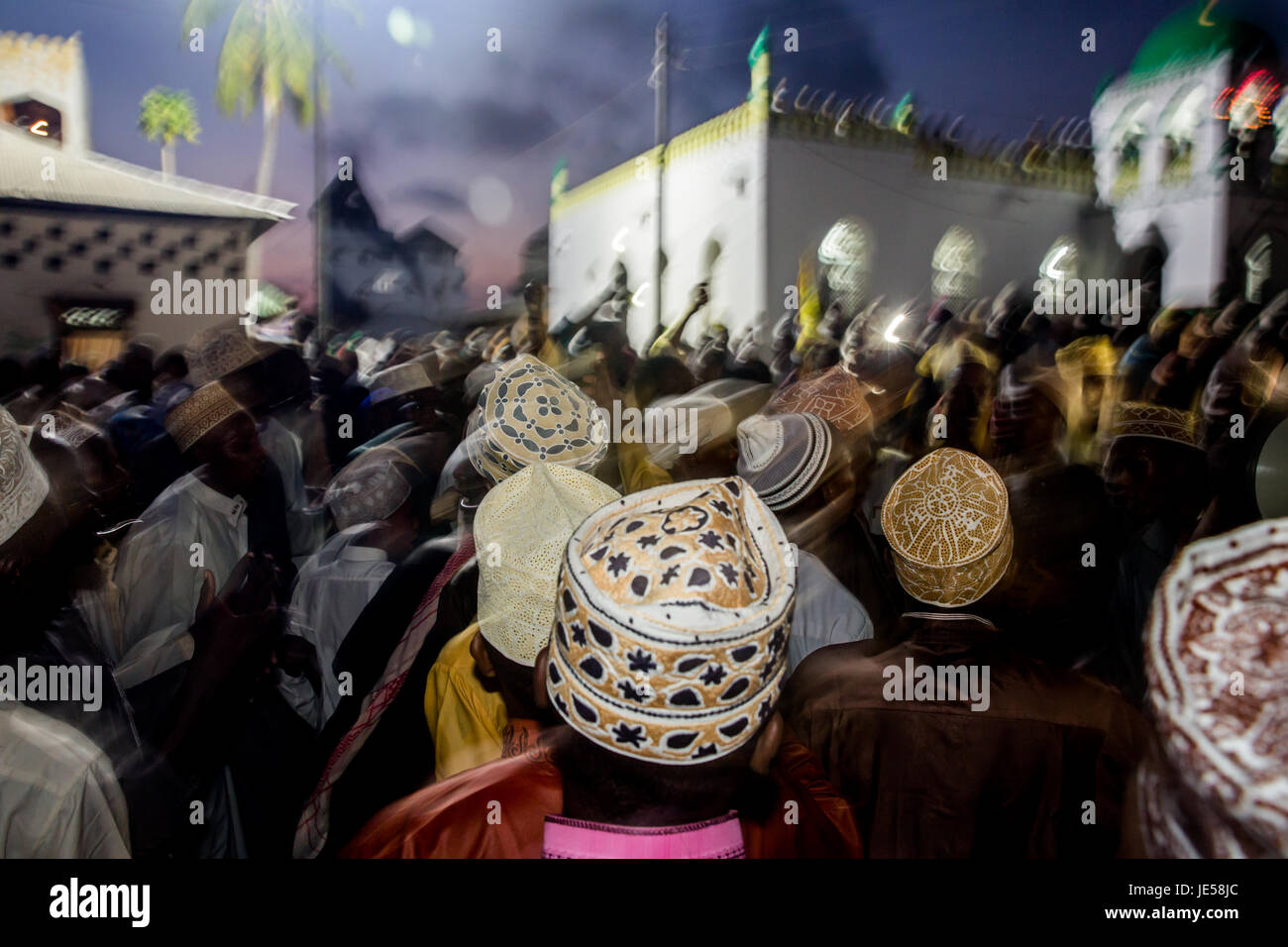 Muslims attend the Zefe procession during Maulidi festval, the birth of ...