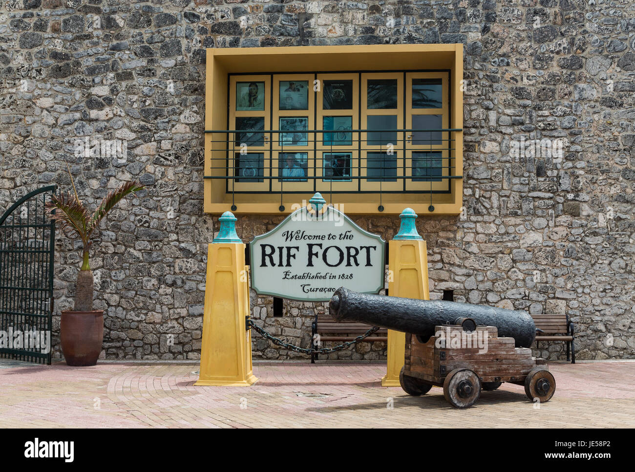 View of Rif Fort in the Harbor on Curacao Stock Photo - Alamy