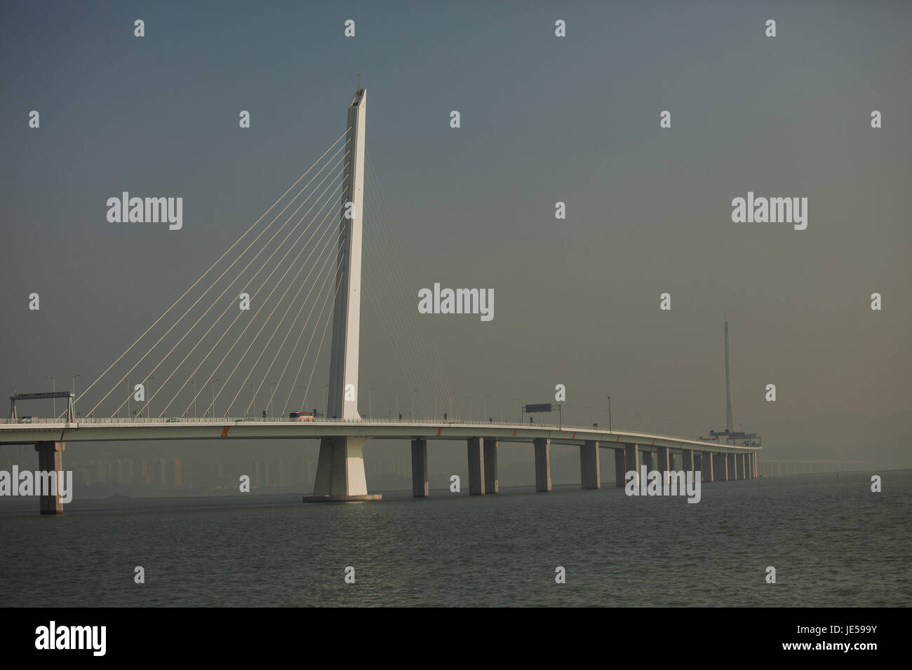 Shenzhen bay bridge, connecting Hong Kong SAR with mainland China, city ...