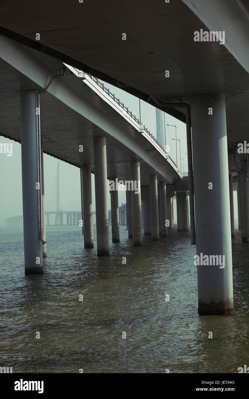 Shenzhen bay bridge, connecting Hong Kong SAR with mainland China, city ...