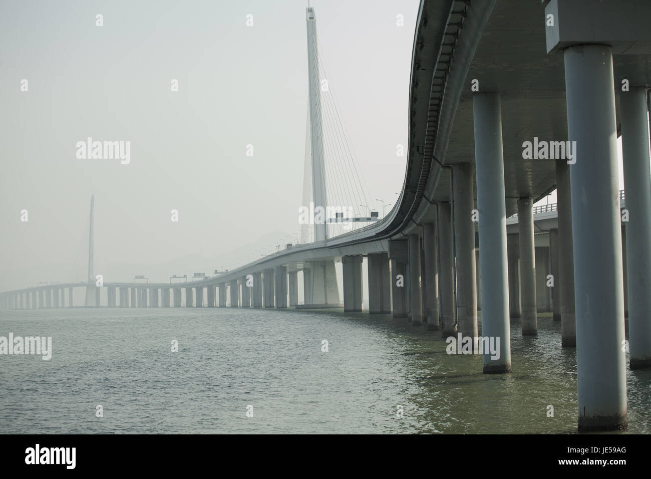 Shenzhen bay bridge, connecting Hong Kong SAR with mainland China, city ...