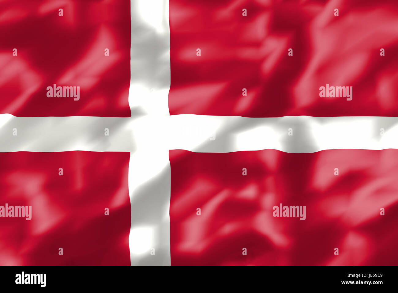 wavy dannish flag illustration - Denmark flag Stock Photo - Alamy