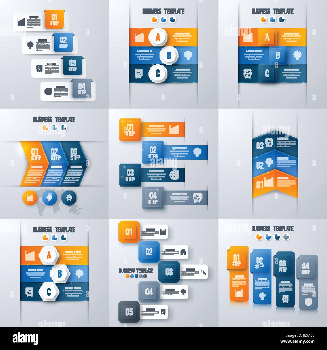 Set with infographics. Data and information visualization. Template ...