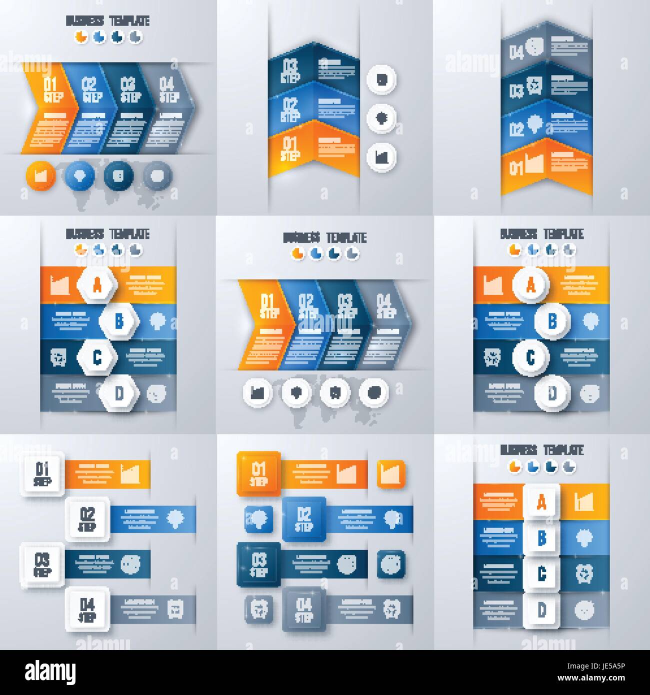 Set with infographics. Data and information visualization. Template ...