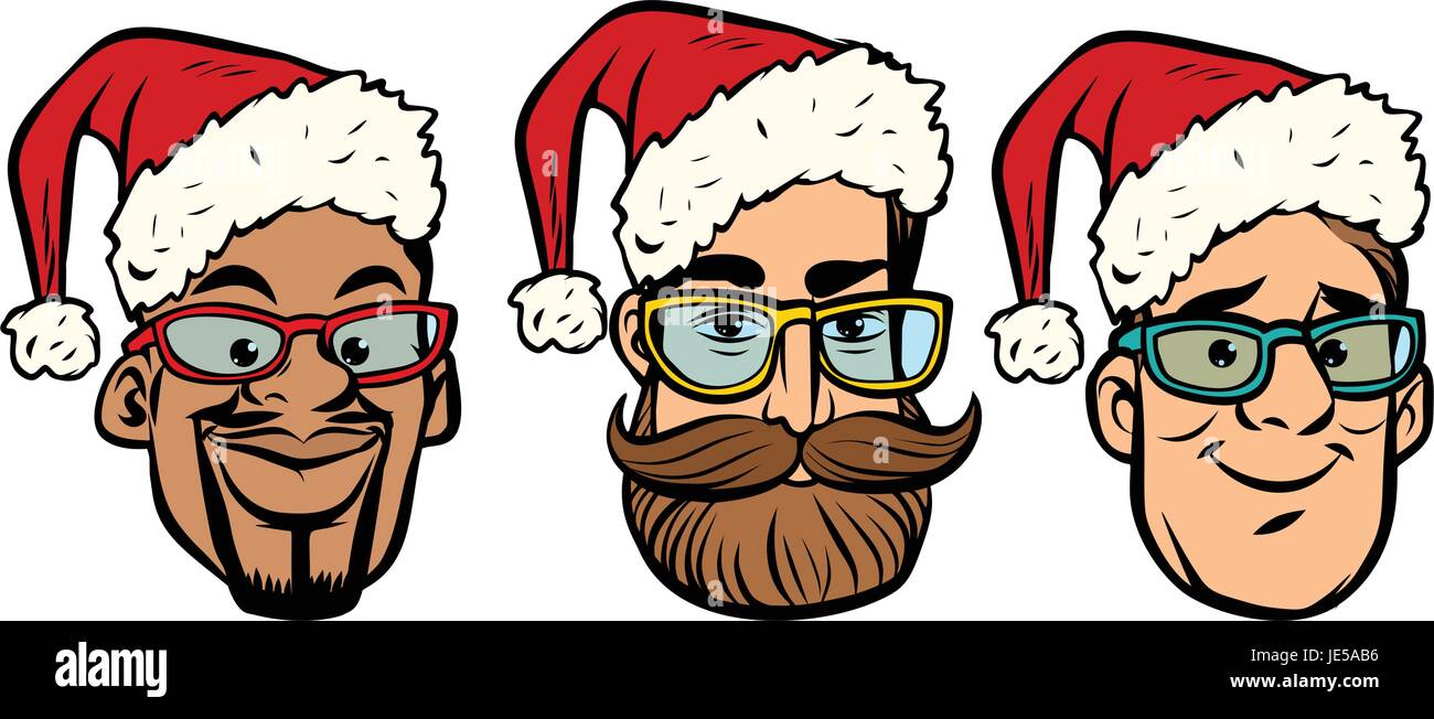 Head Santa Claus multi-ethnic group Stock Vector Image & Art - Alamy