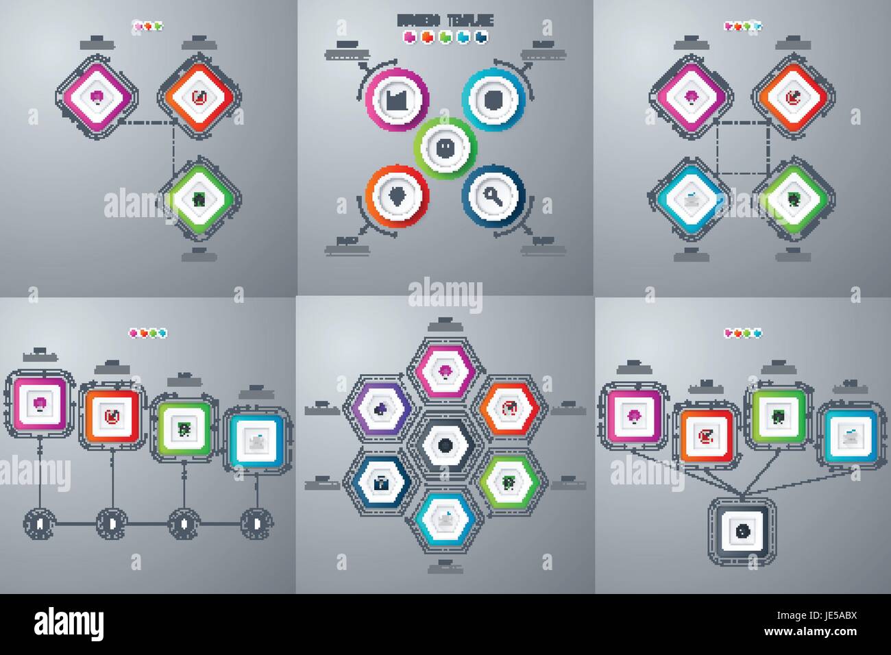 Set with infographics. Data and information visualization. Template ...