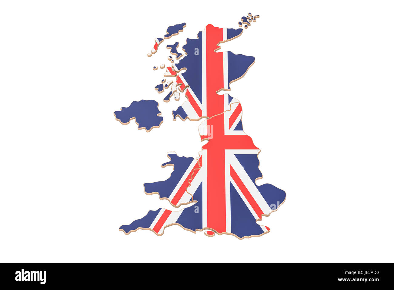 Great Britain map closeup, 3D rendering isolated on white background ...