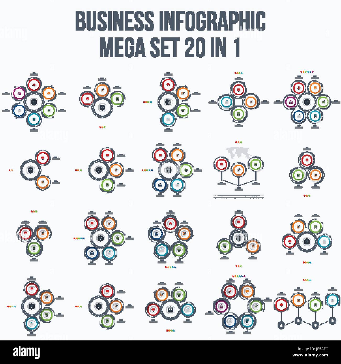 Set with infographics. Data and information visualization. Template ...