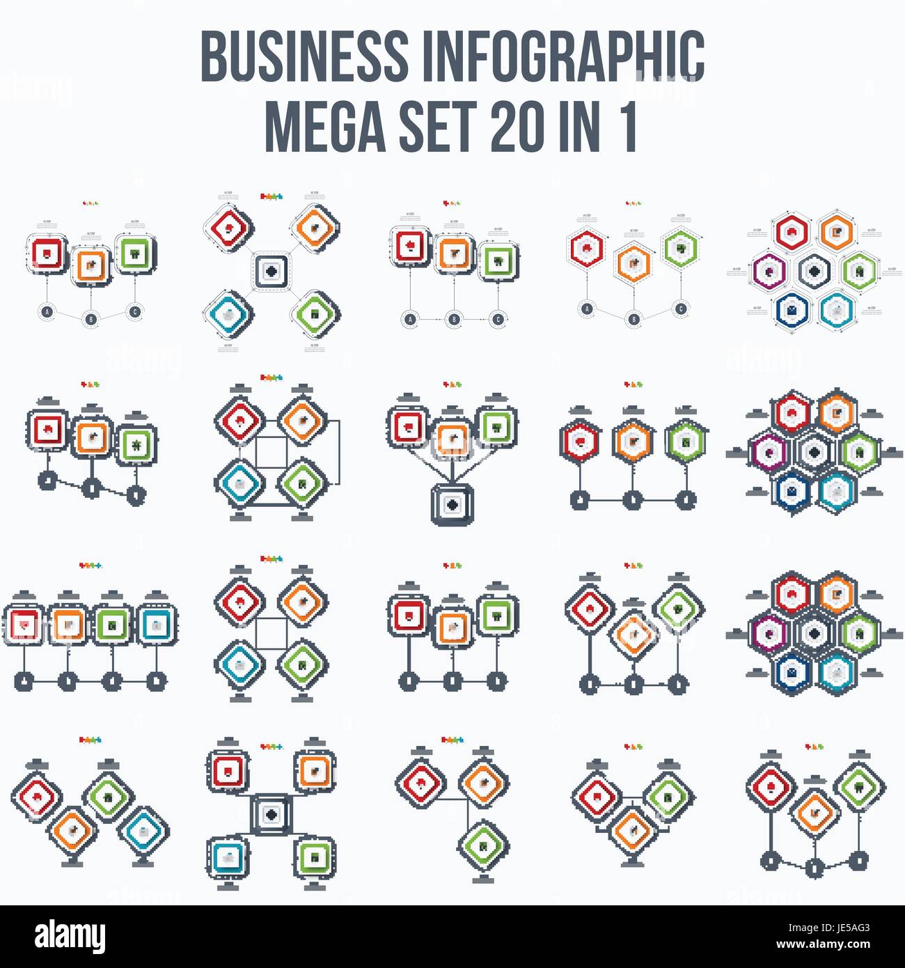 Set with infographics. Data and information visualization. Template ...