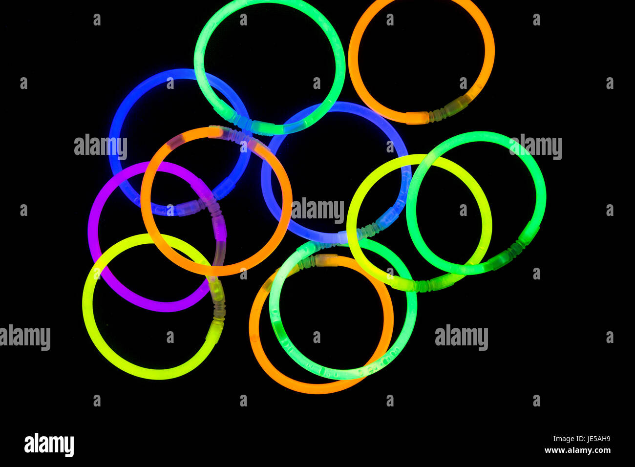 Bracelet jewel made with glow sticks neon light fluorescent on back ...