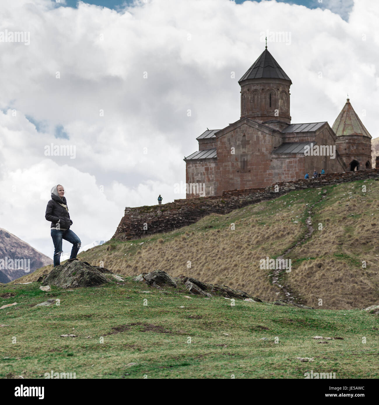 Stepantsminda a hill hi-res stock photography and images - Alamy