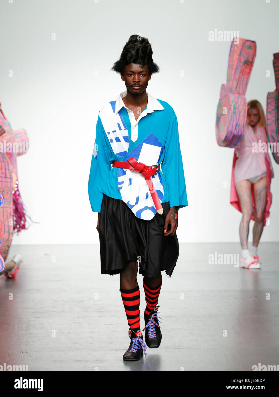 British designer Charles Jeffrey Loverboy catwalk at London Fashion ...