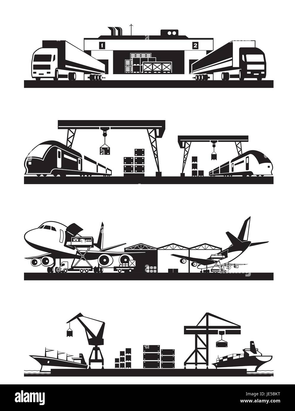 Container terminal Stock Vector Images - Alamy