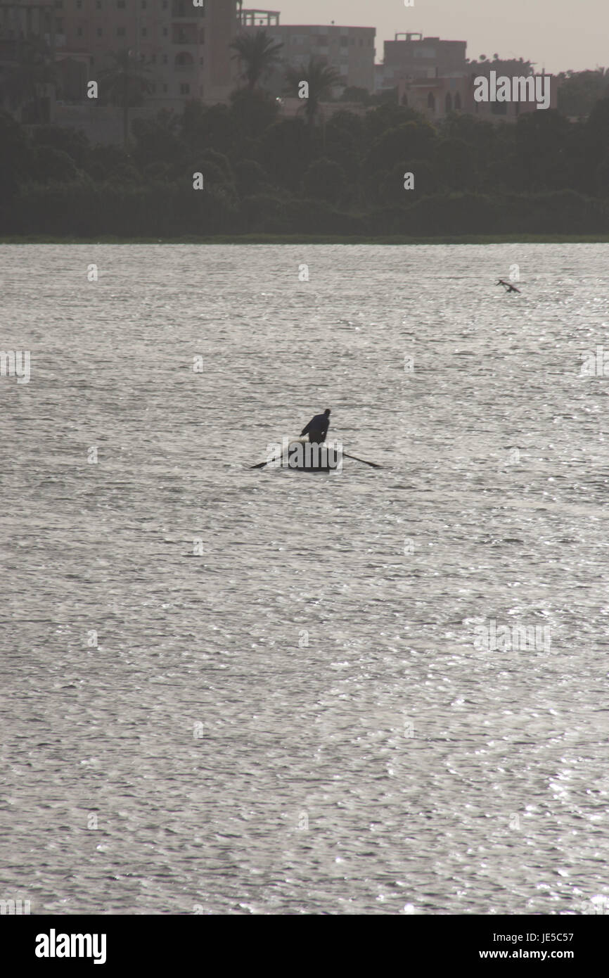 Temsah lake, boat on lake Stock Photo - Alamy