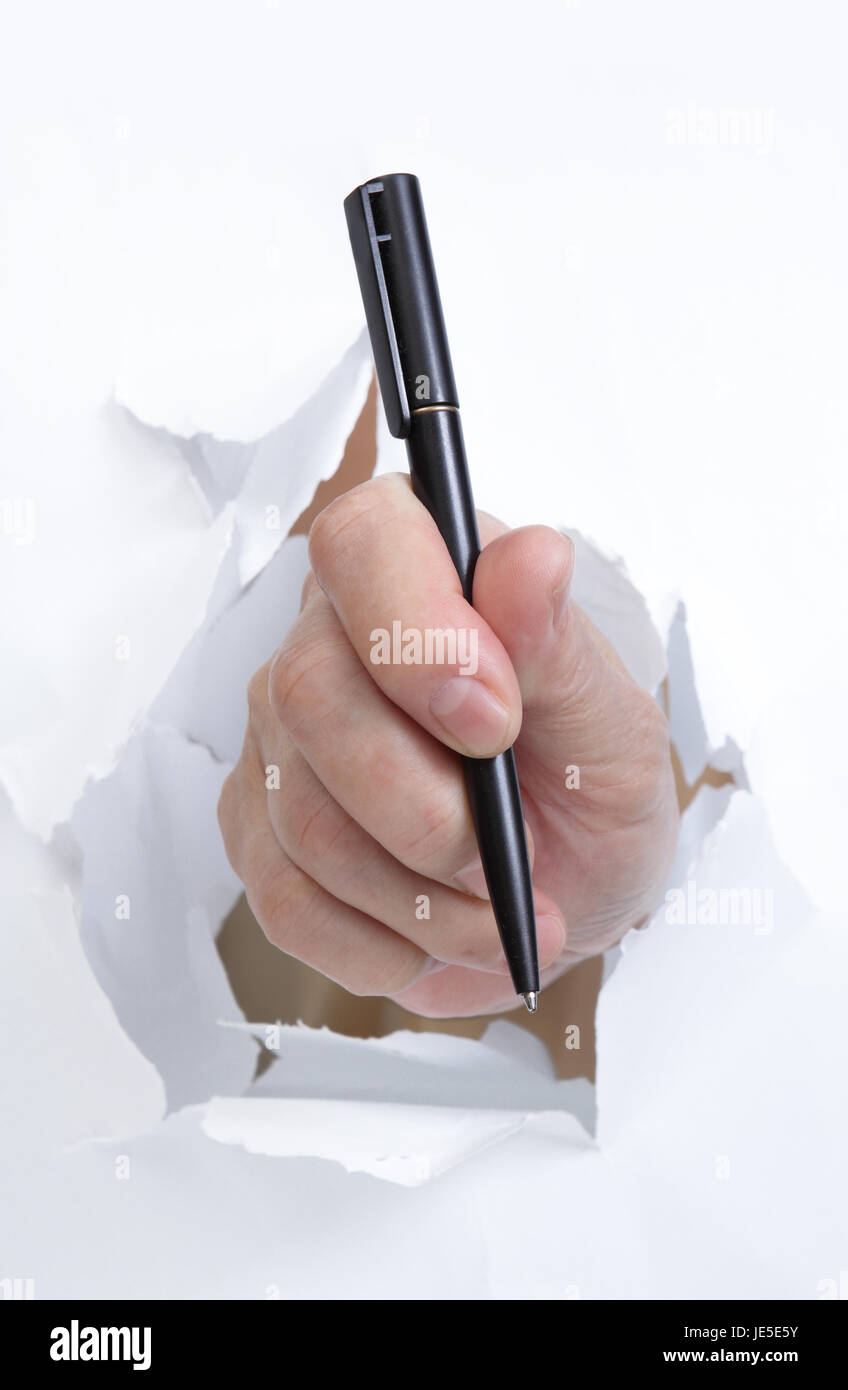 hand with pen Stock Photo - Alamy
