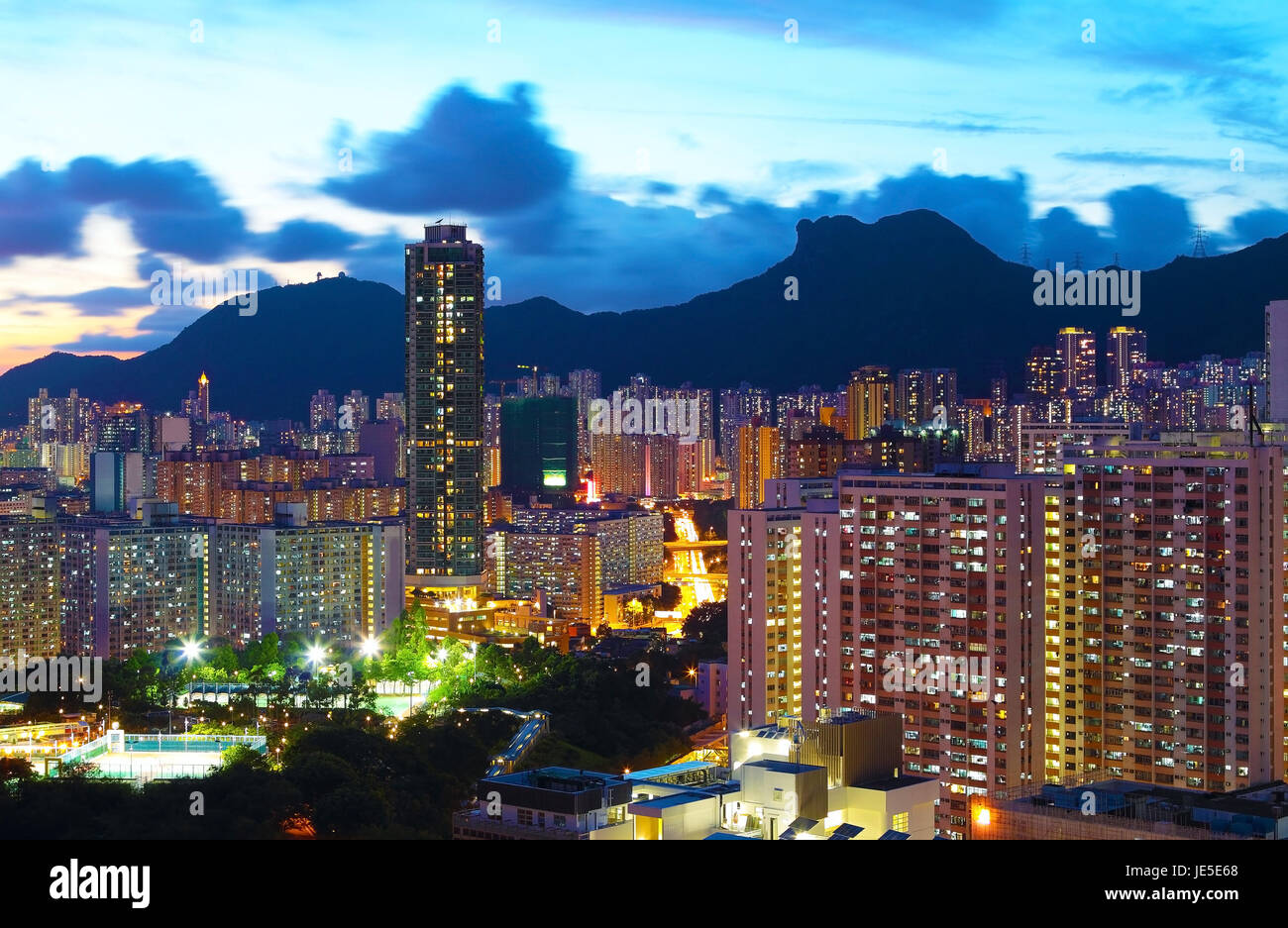 sunset in city Stock Photo - Alamy