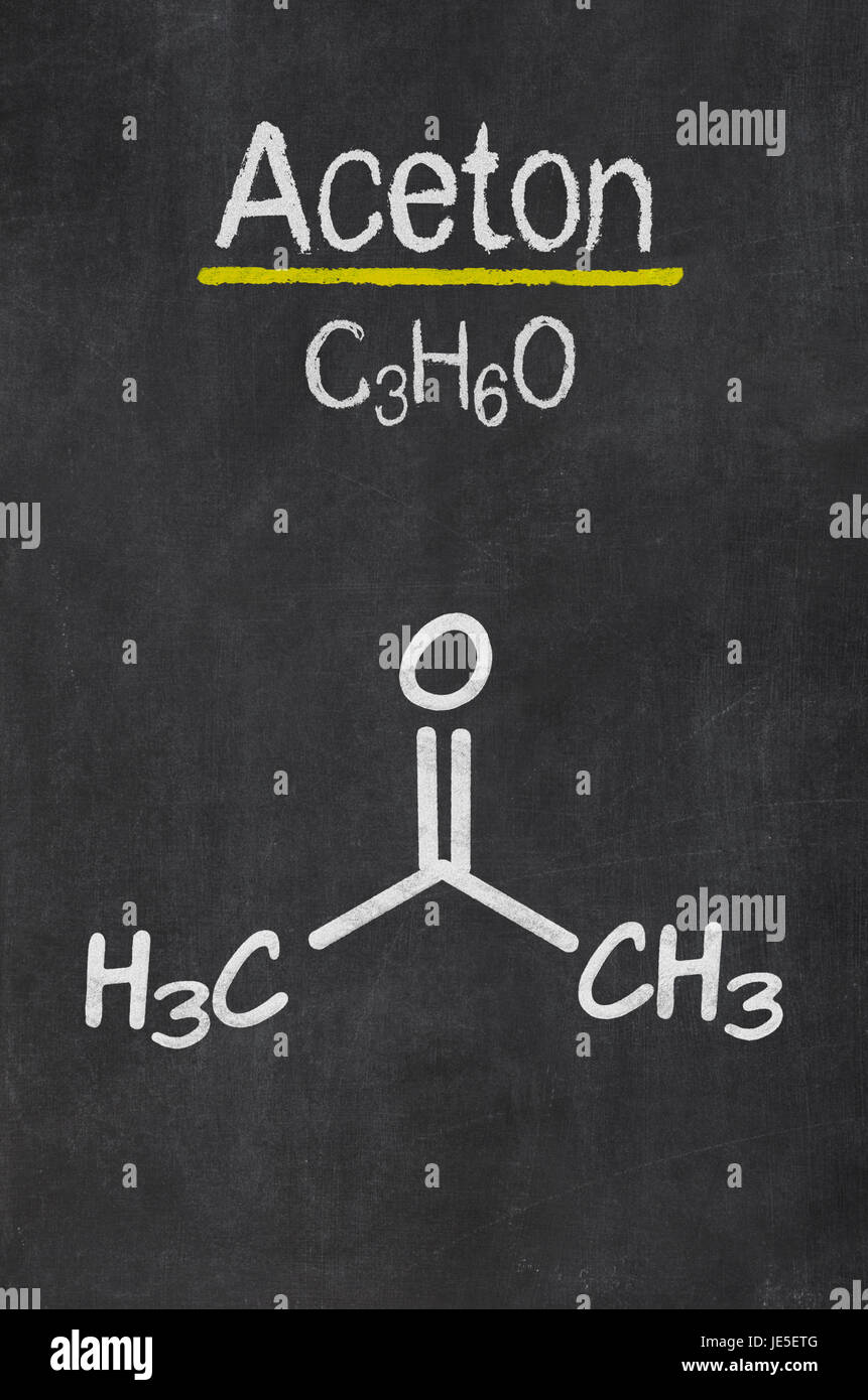 Schiefertafel mit der chemischen Formel von Aceton Stock Photo - Alamy