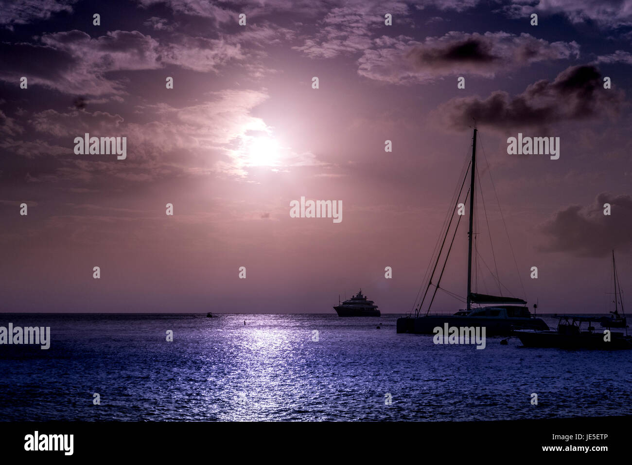 beautiful Sunset on Mustique Stock Photo - Alamy