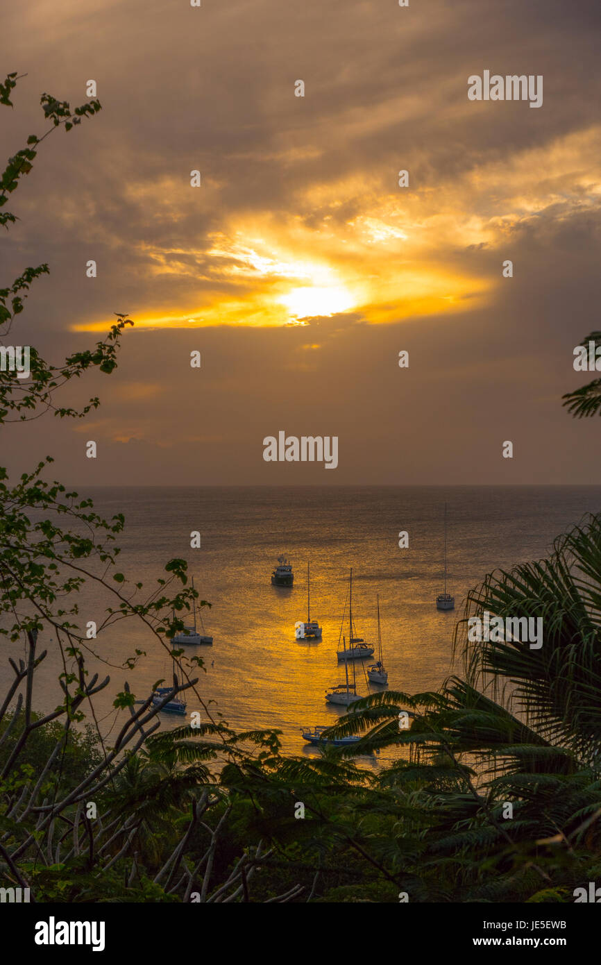 beautiful Sunset on Mustique Stock Photo - Alamy