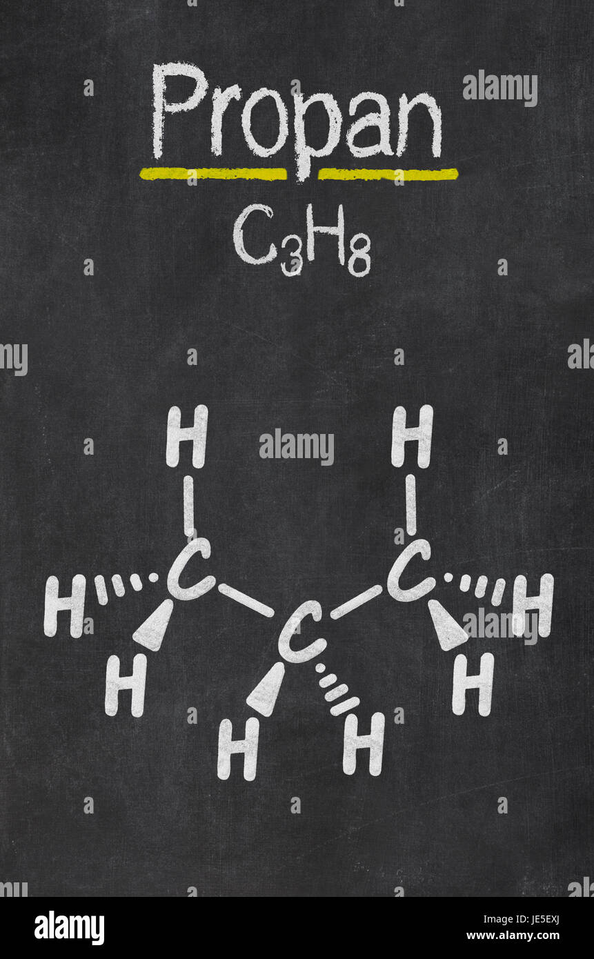 Schiefertafel mit der chemischen Formel von Propan Stock Photo - Alamy