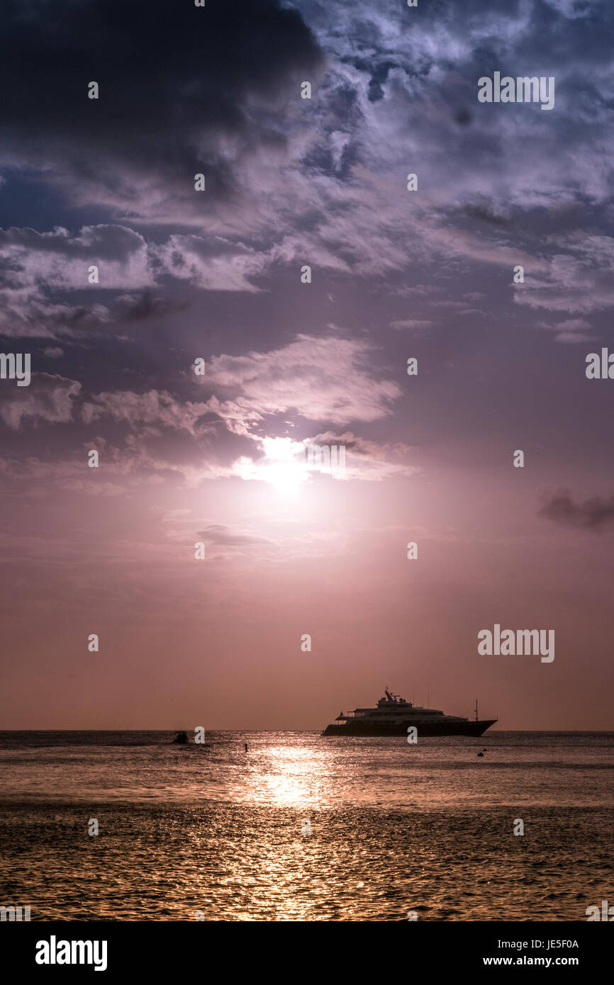 Sunset on Mustique Stock Photo - Alamy
