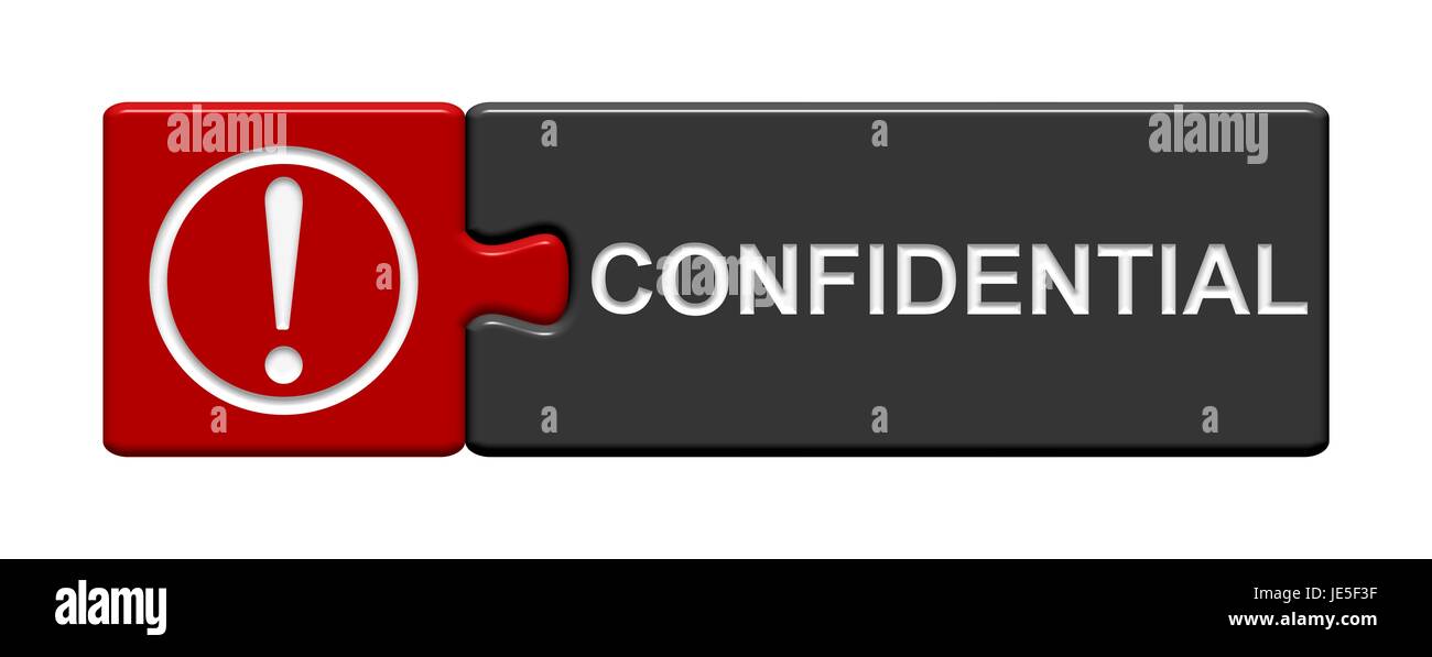 puzzle button red gray: confidential Stock Photo - Alamy