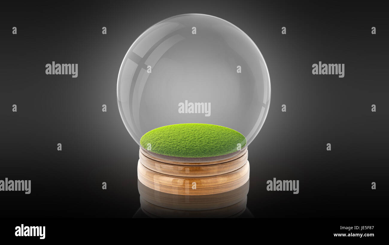 Transparent empty isolated sphere ball with space. 3D rendering Stock ...