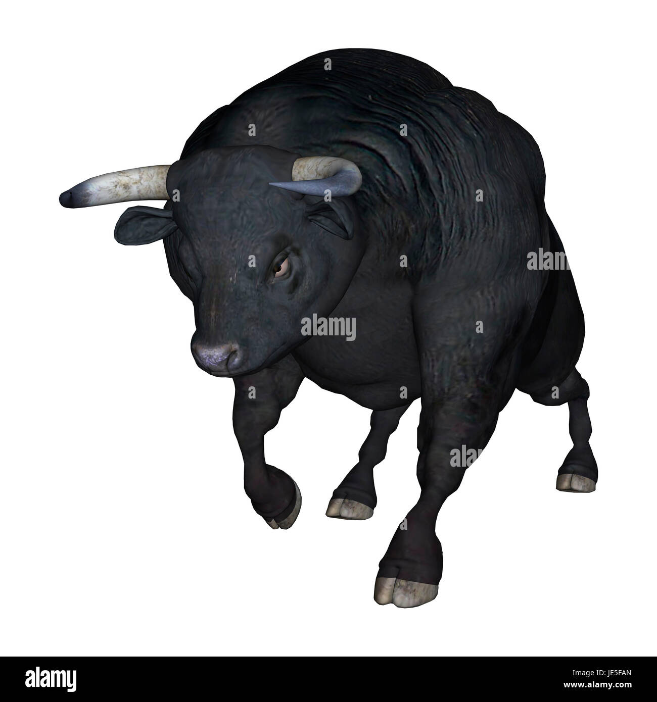 3D digital render of a mighty bull isolated on white background Stock ...