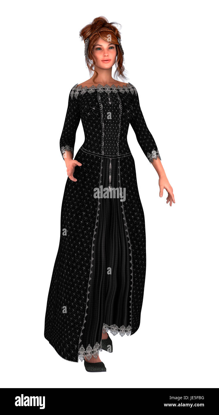 3D digital render of a beautiful fairy tale princess isolated on white ...