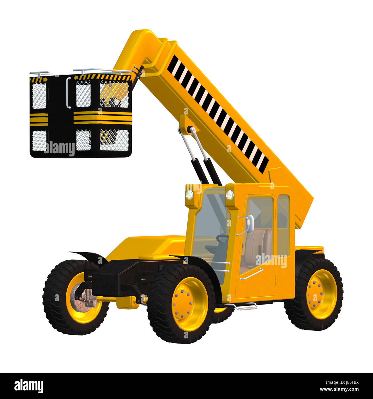 3D digital render of a telehandler isolated on white background Stock ...