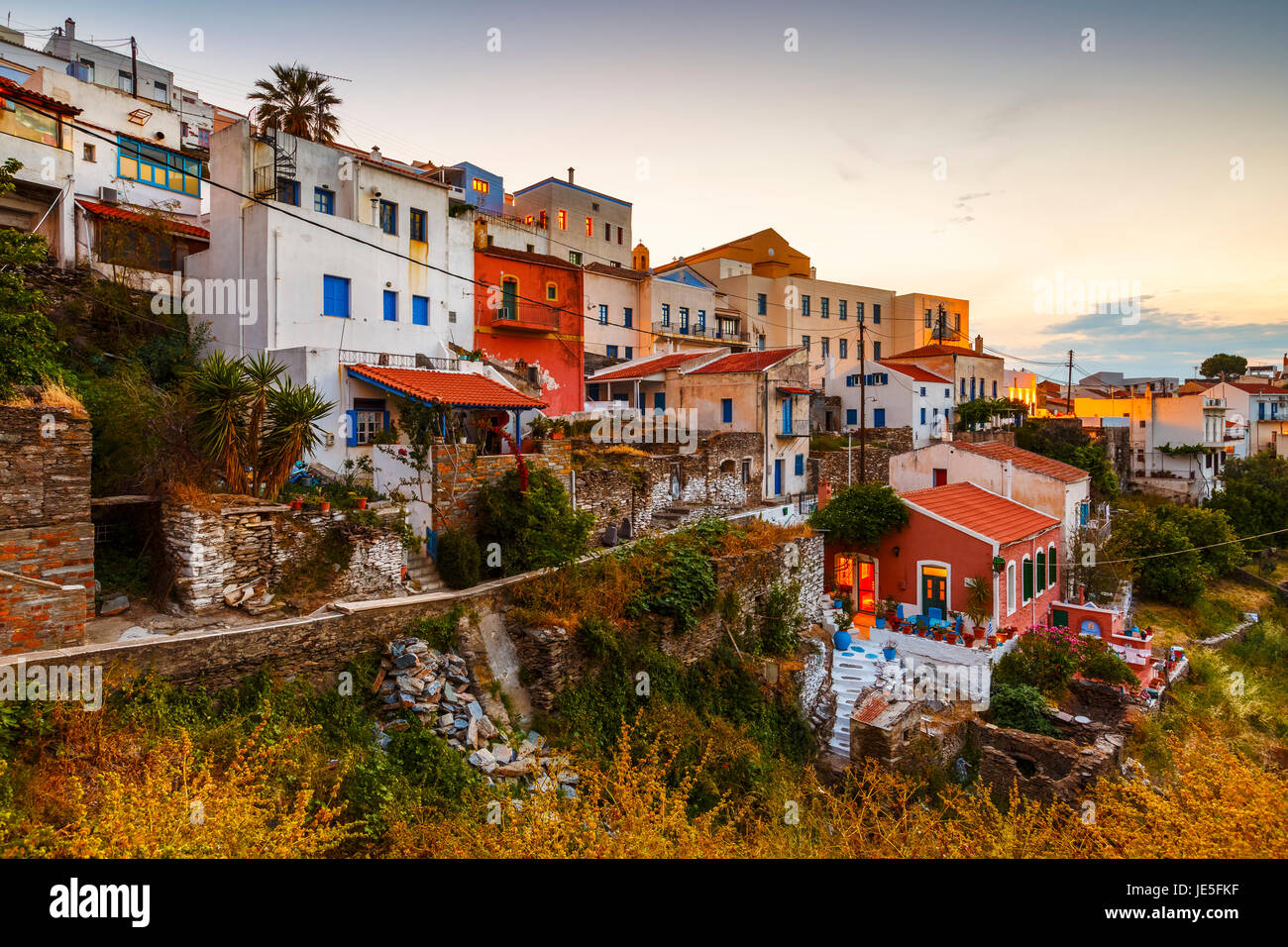 View of Ioulida village on Kea island in Greece Stock Photo - Alamy