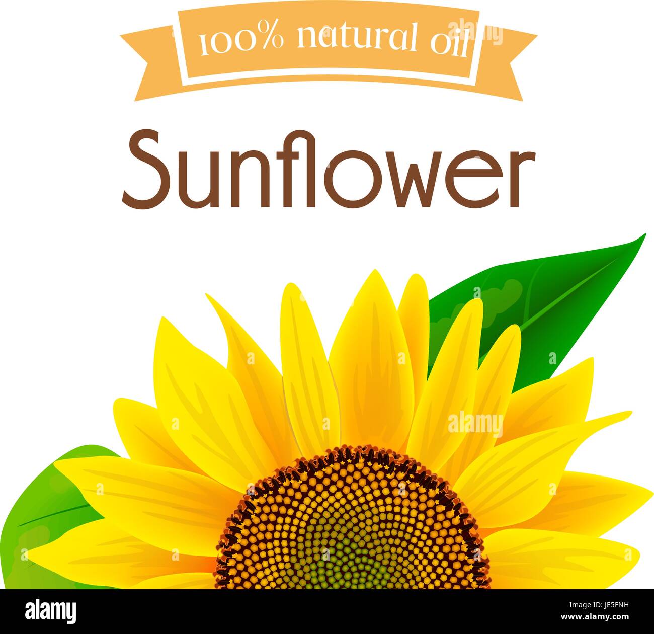 Natural Sunflower Oil Label Or Advertising Poster Vector Illustration