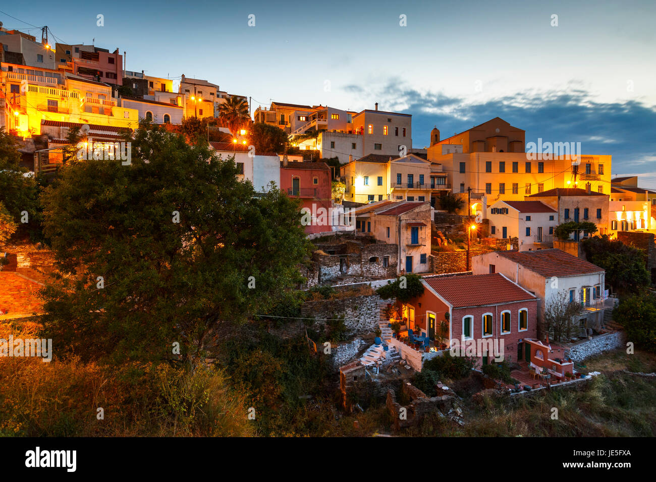 View of Ioulida village on Kea island in Greece Stock Photo - Alamy