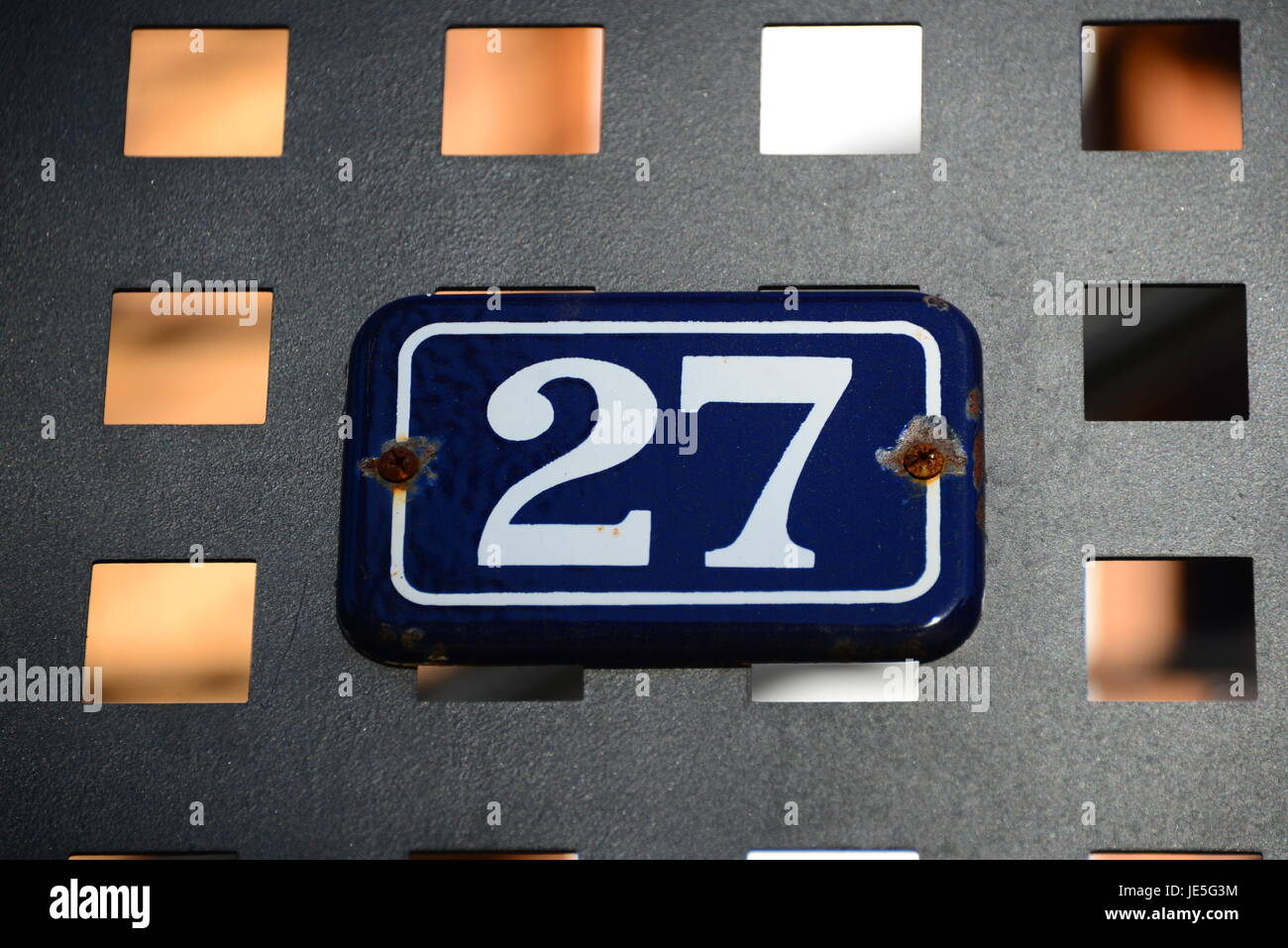 house facades,street signs,email,tiles,spain,house number 27 Stock ...