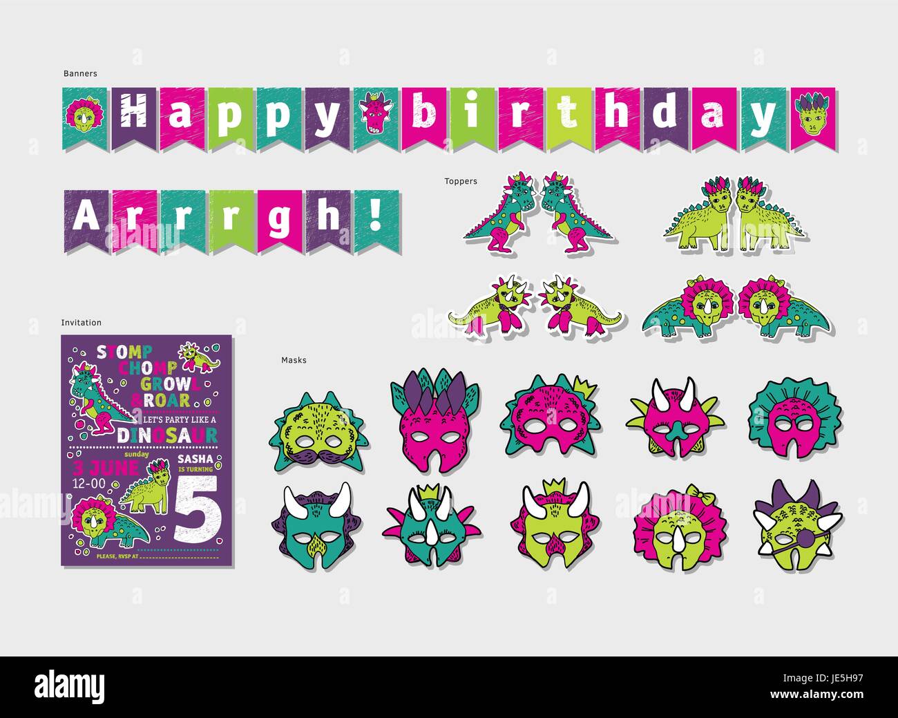 Kids happy birthday party Stock Vector Images - Alamy