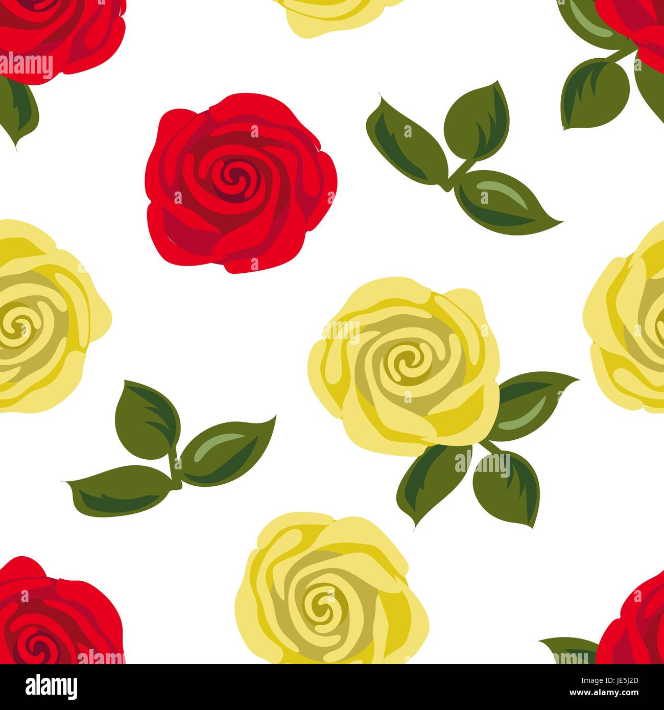 Seamless pattern with red and yellow rose flowers. Vector illustration ...