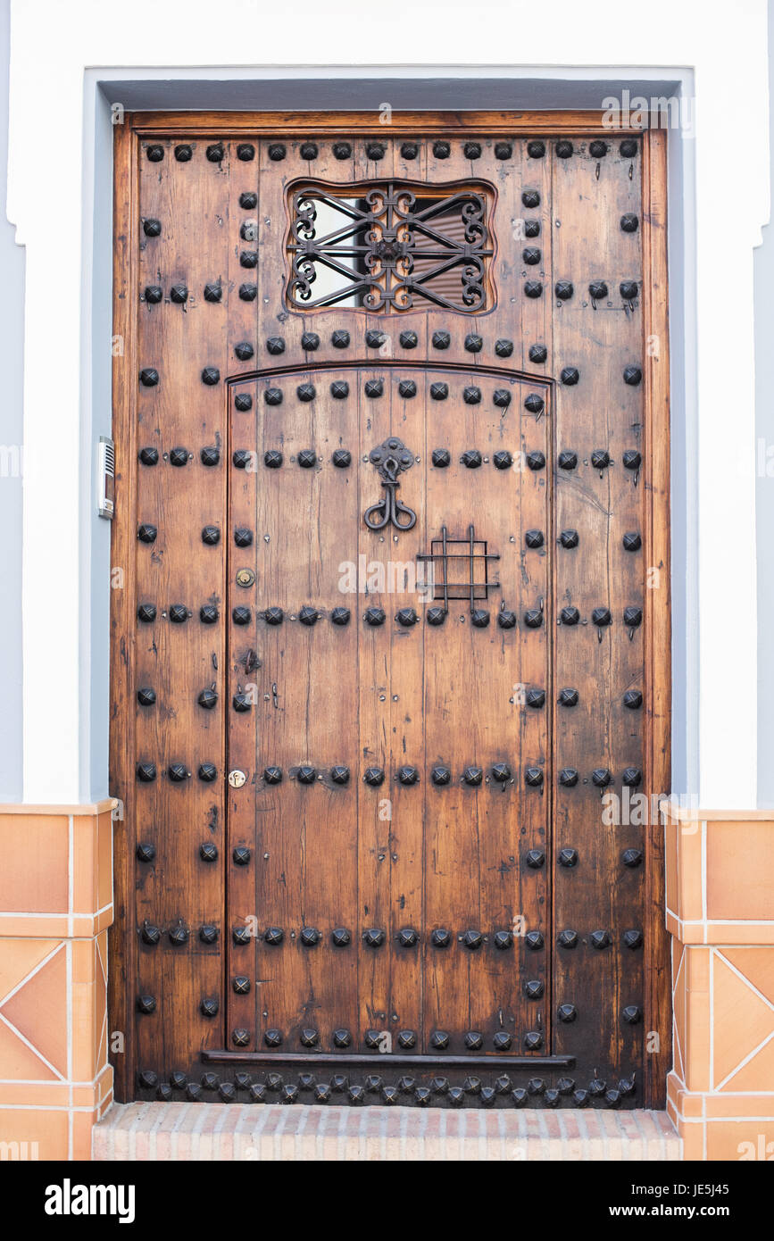 Wooden front door Stock Photo - Alamy