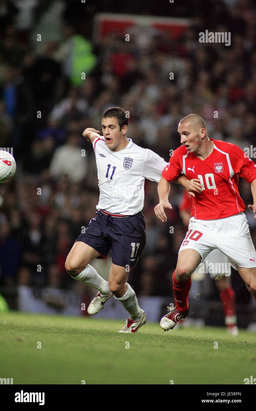 JOE COLE & MARIUSZ LEWANDOWSKI ENGLAND V POLAND OLD TRAFFORD MANCHESTER ...