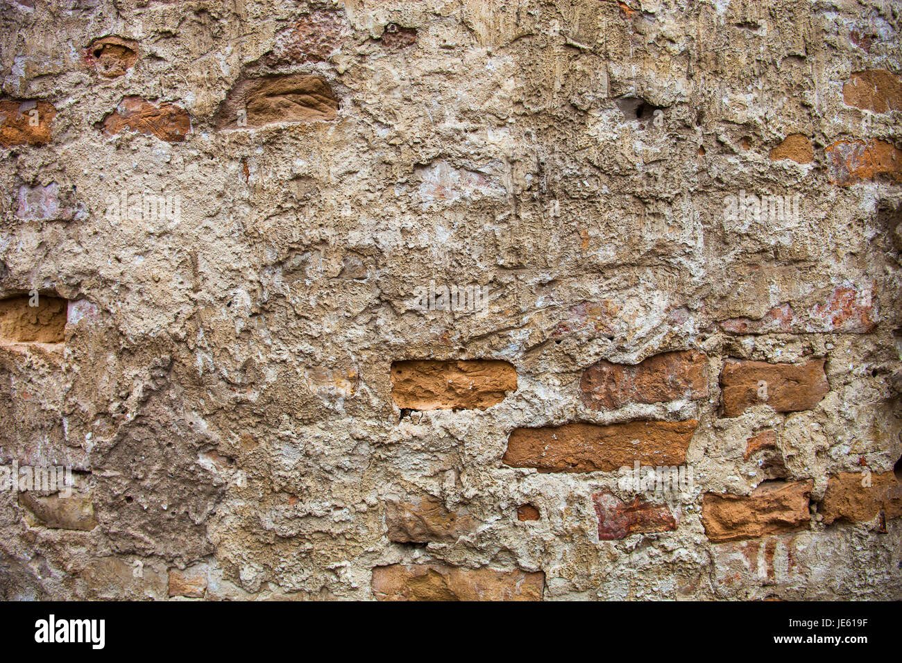 Partly plastered brick wall with rich texture Stock Photo - Alamy