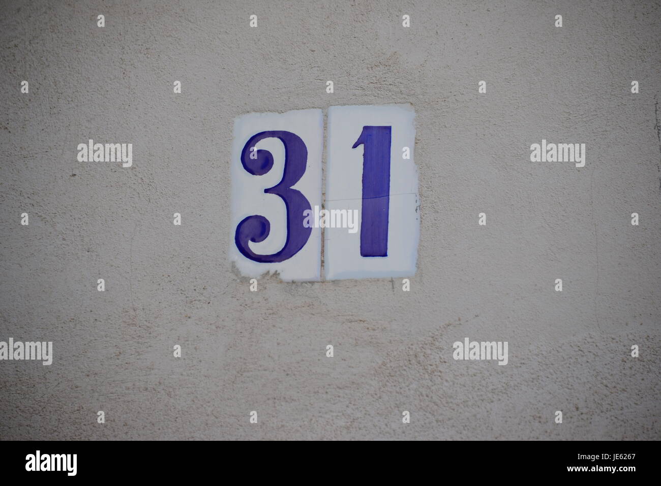 house facades,street signs,email,tiles,spain,house number 31 Stock ...