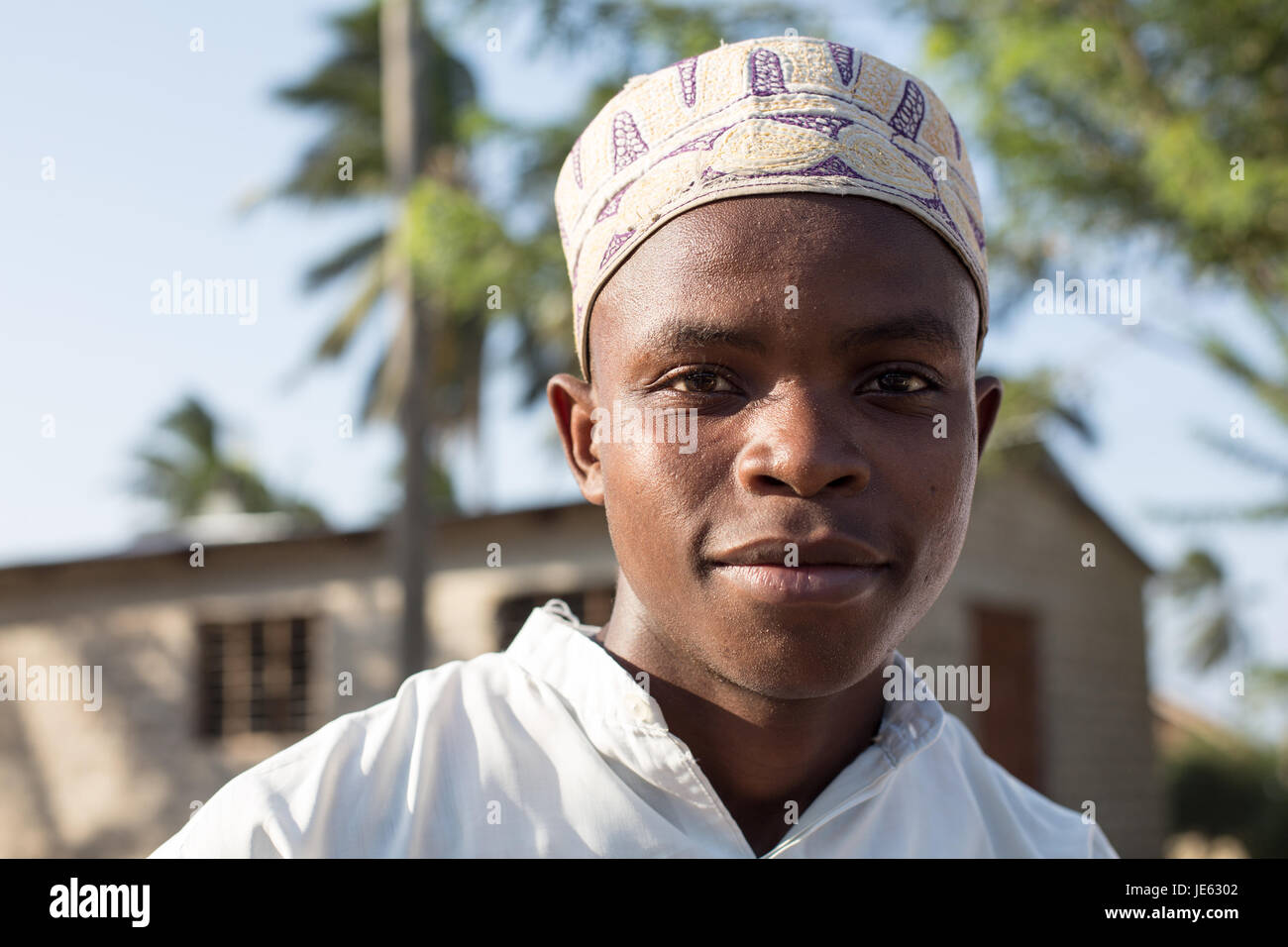 Portraits of muslim worshippers during Maulidi festival which is a ...