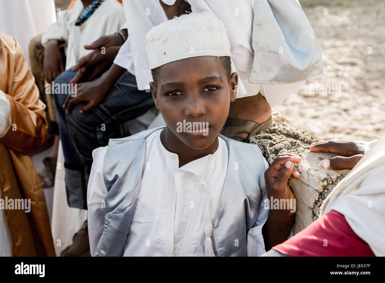 Young muslim attends the Zefe procession during the festival of Maulidi ...