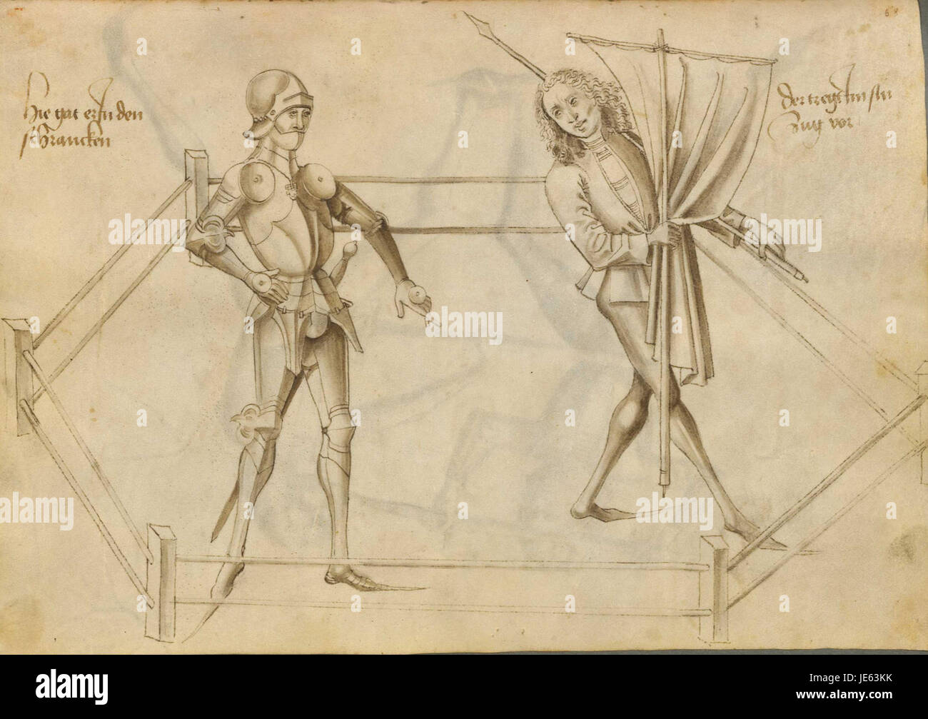 Medieval sword fight manuscript hi-res stock photography and images - Alamy