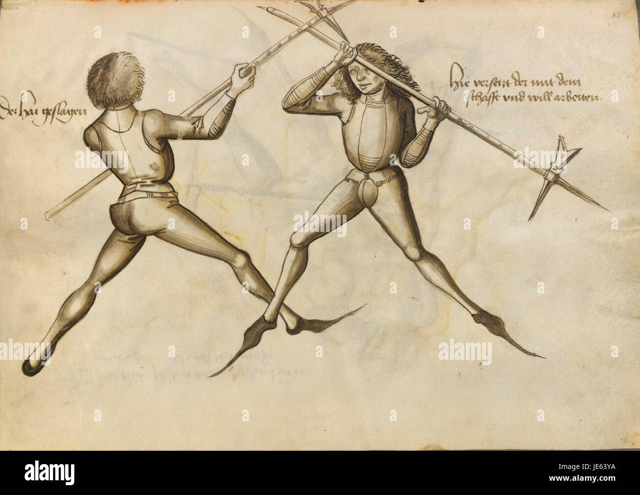 An image or manuscript page from 'De Fechtbuch' by Johannes Talhoffer, a medieval German fencing ...