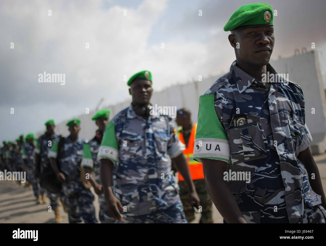 This photo captures a Ugandan Formed Police Unit (FPU) rotation on July ...