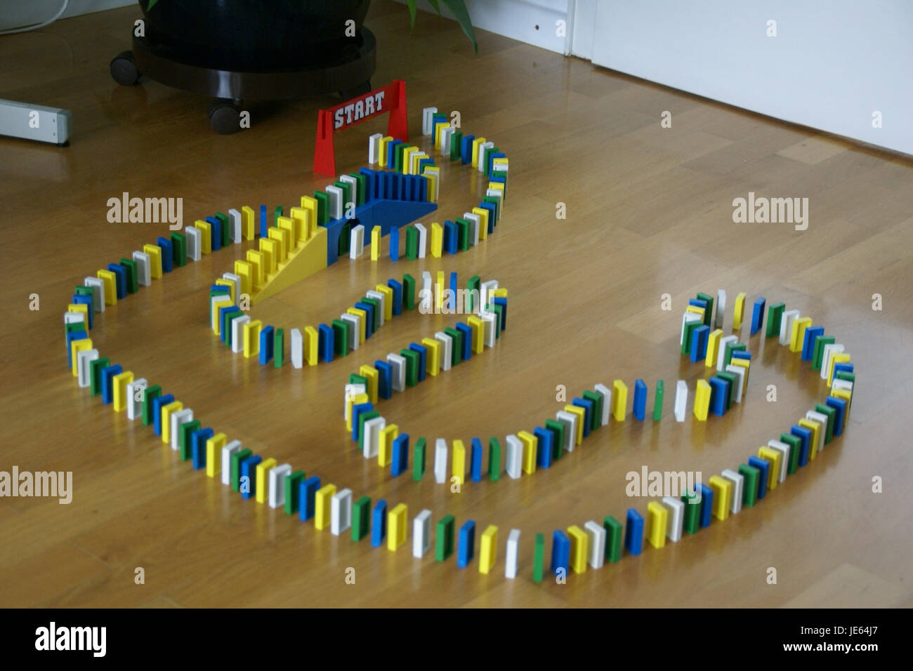 The image captures the Domino effect in Neustadt, Germany, on August 3 ...