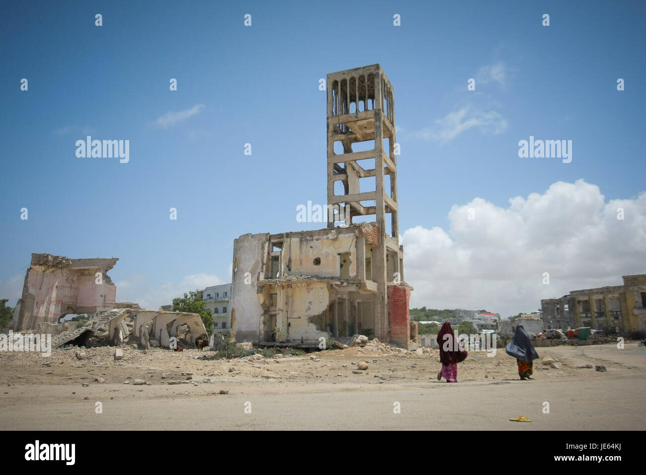 This photograph captures daily life in Mogadishu, Somalia, highlighting ...