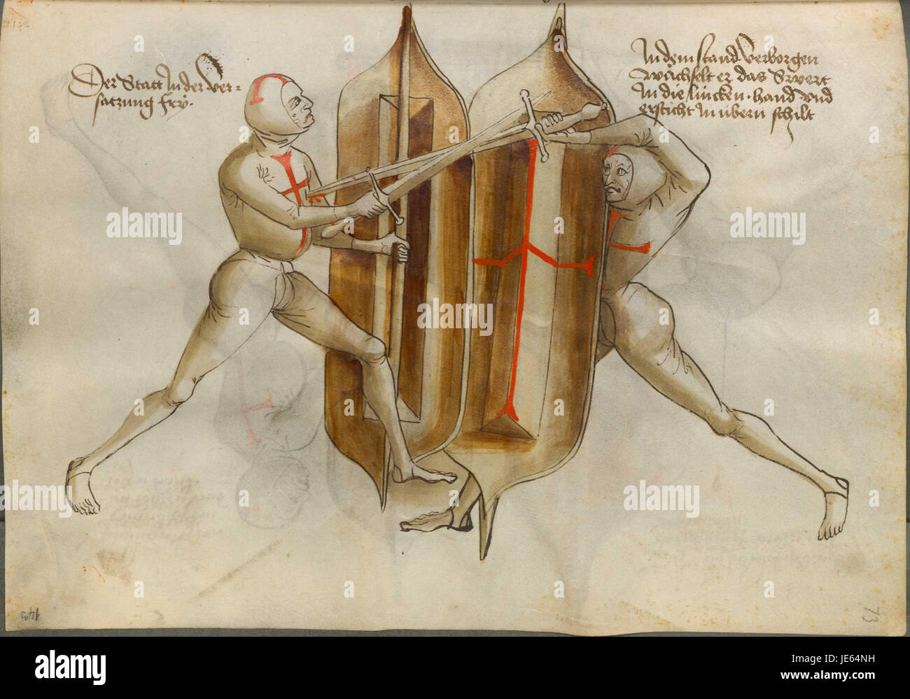A page from the 'Fechtbuch' by Johannes Talhoffer, a historical German manuscript on medieval ...